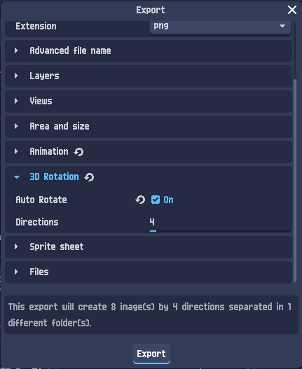 Export - PixelOver Manual