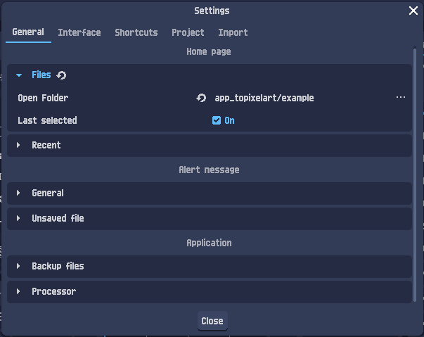 Settings - PixelOver Manual