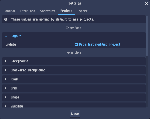 Settings - PixelOver Manual